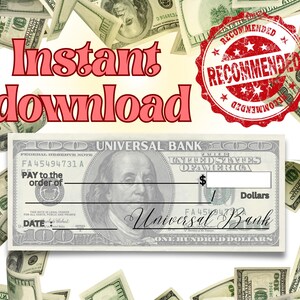 Manifestation Check Printable Cheque Law of Attraction Vision Board ...