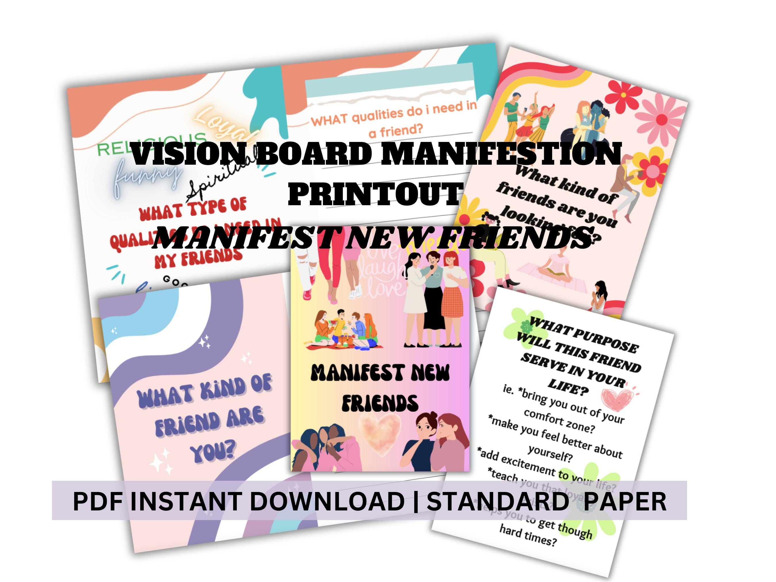 Teachers Ideas Vision Board for Kids 2025 New Friends Manifestation ...