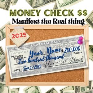 Manifestation Check Printable Cheque Law of Attraction Vision Board ...