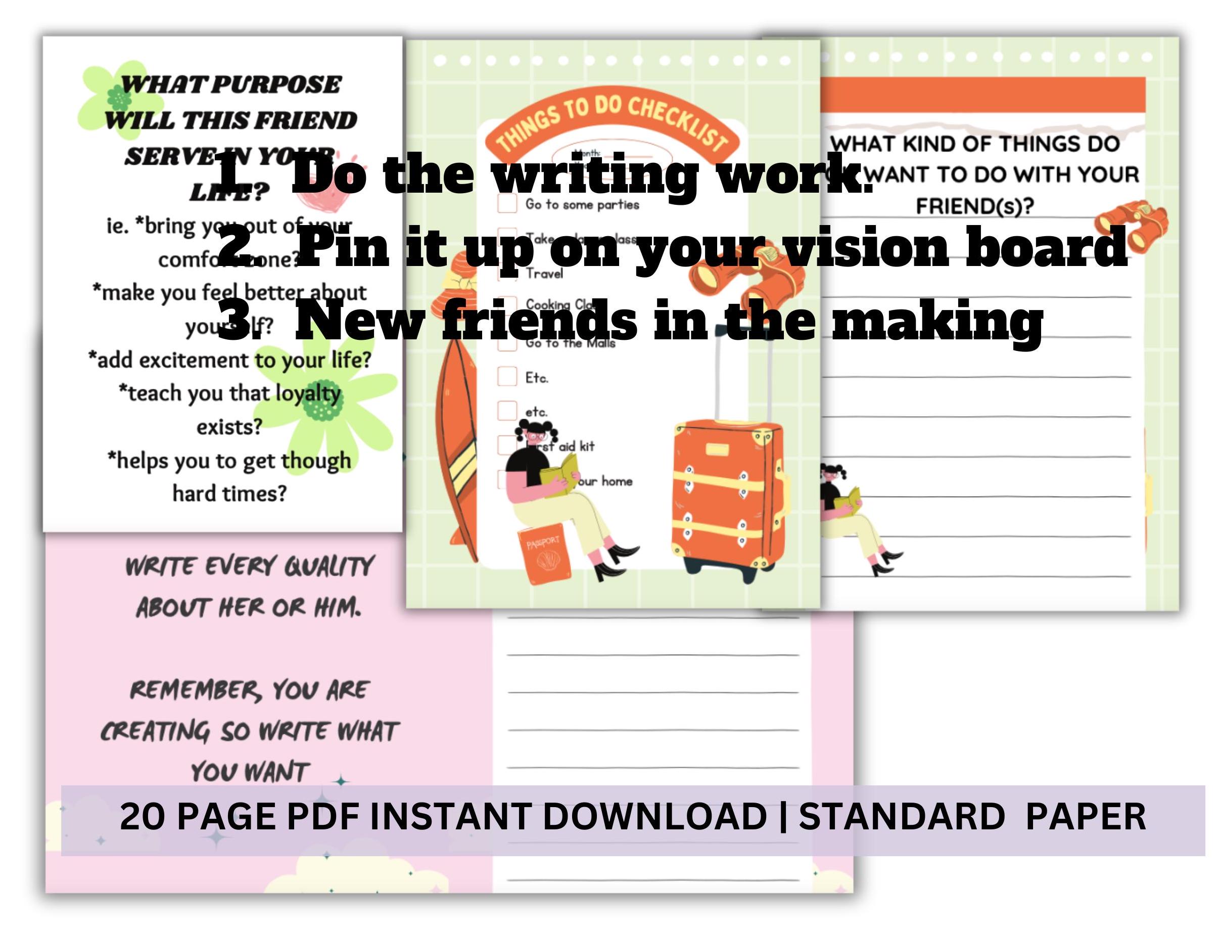 Teachers Ideas Vision Board for Kids 2025 New Friends Manifestation ...