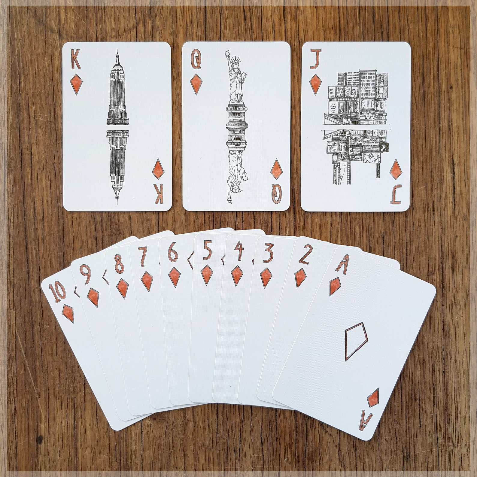 City Sights Playing Cards Hand Illustrated Playing Card Pack Featuring ...