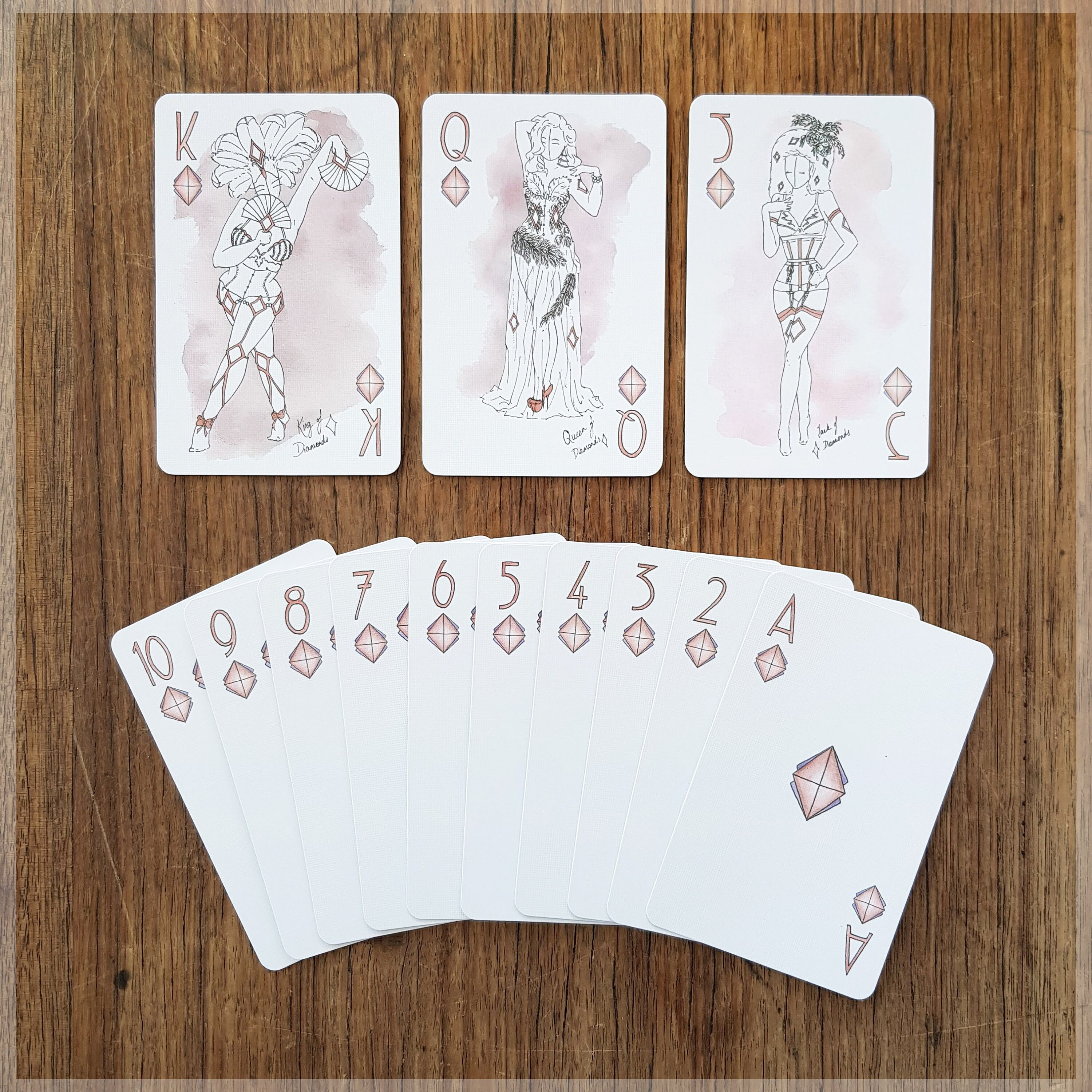 Burlesque Playing Cards Hand Illustrated Playing Cards Featuring ...
