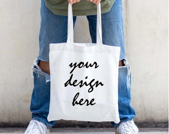 Custom Printed Personalised Canvas Tote Bag Shoulder Bag Shopping Bag ...