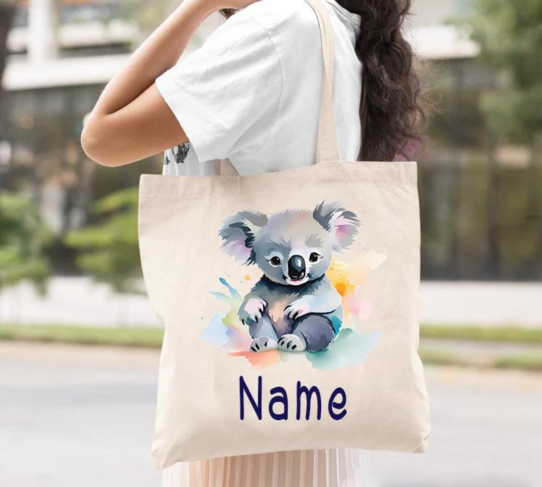 Australian Animal Canvas Tote Bag: Emu, Koala, Kangaroo - Aussie Gift ...
