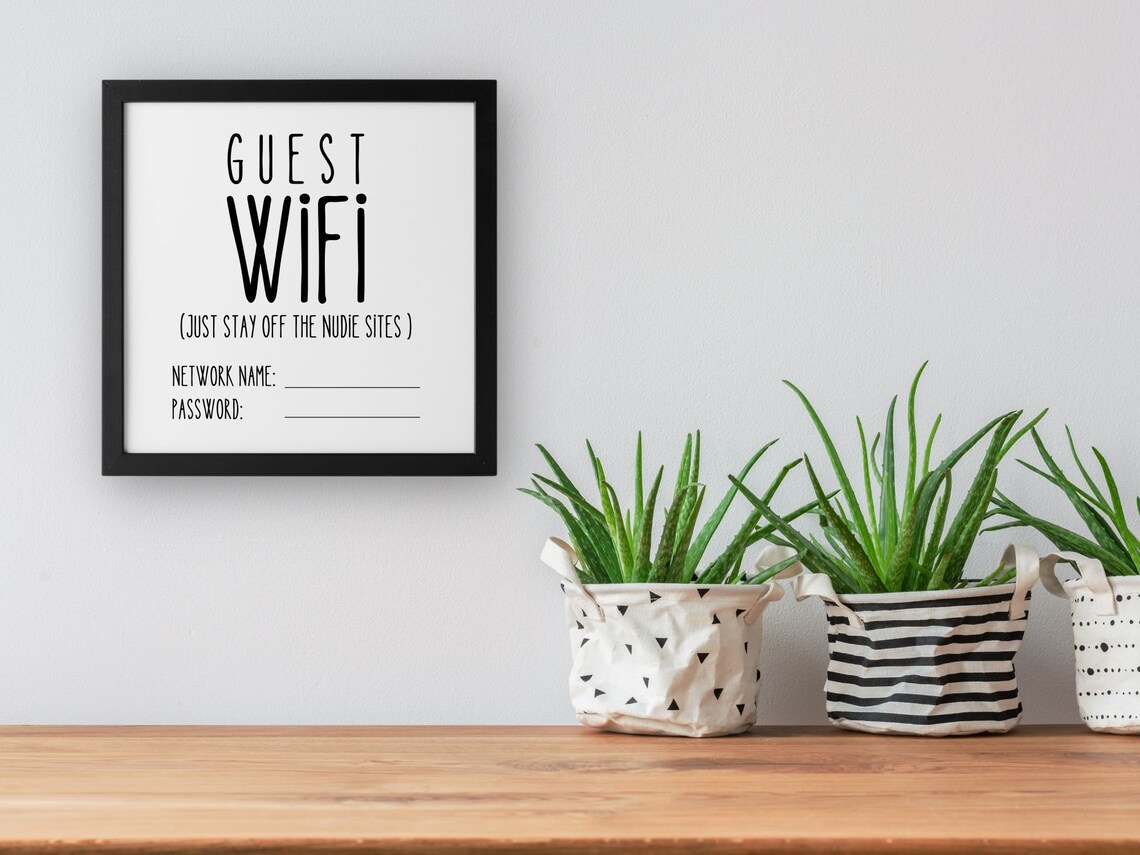 Funny Guest Wifi Printable, Wi-fi Password Sign, Printable, Black and ...