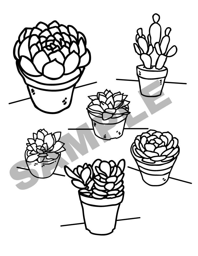 A Little Prickly, Houseplant Coloring Pages, Proud Plant Parents, 20 ...