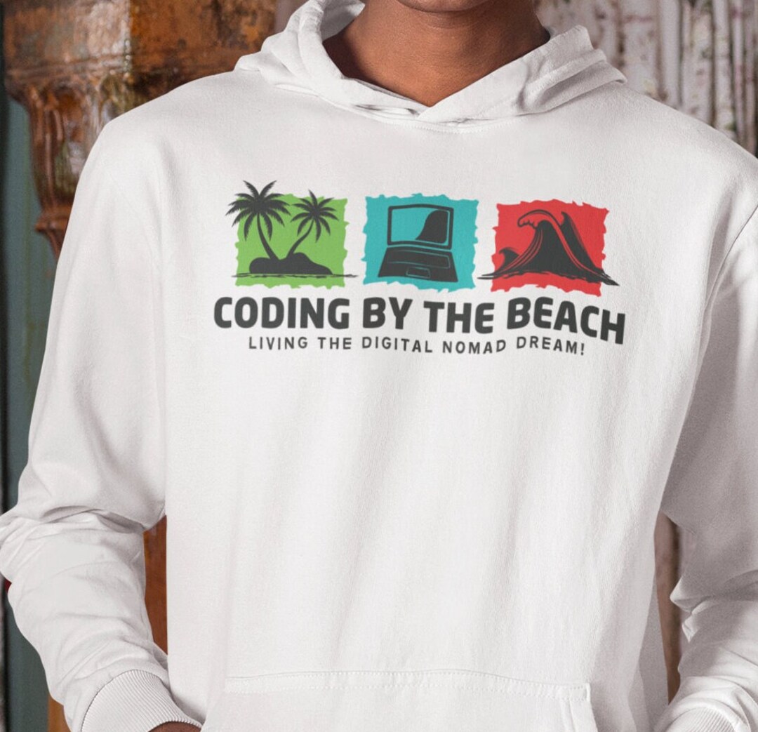 Coding by the Beach: Living the Digital Nomad Dream Unisex Heavy Blend ...