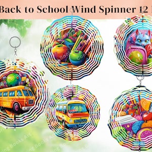 3D Back to School Bus Wind Spinner Digital Design for Sublimation. - Etsy