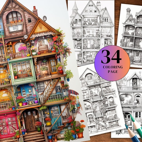 37 Groovy Retro Doodle Coloring Pages, Instant Download, Printable ...