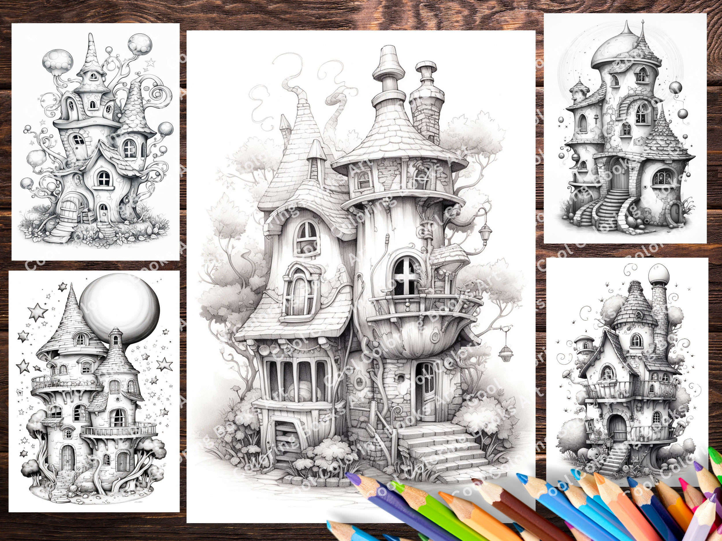 34 Fairy House Coloring Book Adults Kids Instant Download - Etsy
