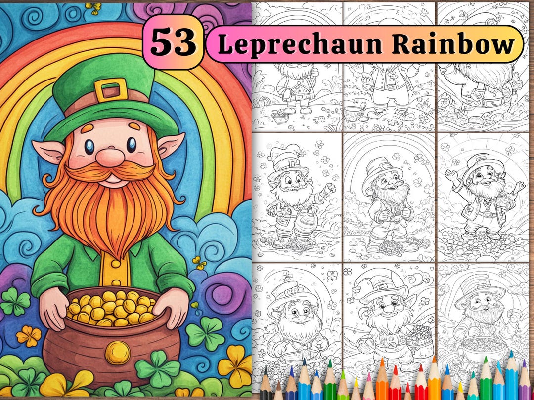 53 St. Patrick's Day Coloring ,leprechaun Rainbow , Leprechaun Coloring ...