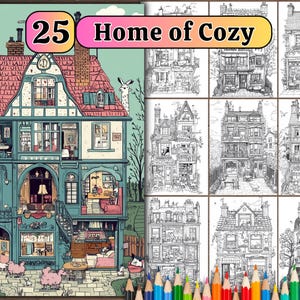 25 Cozy Home Coloring Page Printable for Adults and Kids - Relaxing ...