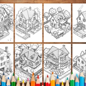 32 Isometric House Coloring Pages, Interior Isometric Coloring ...