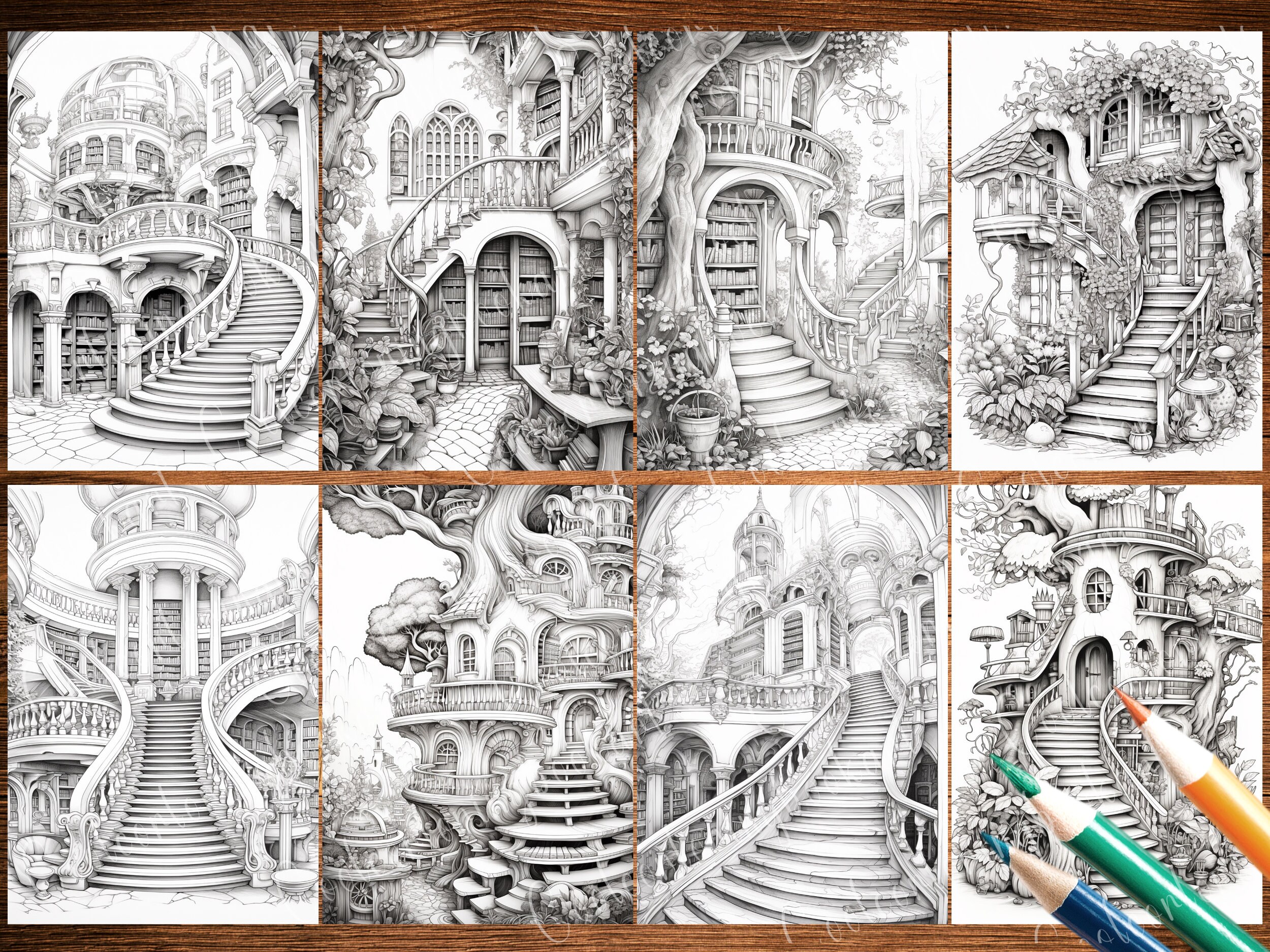 37 Fantasy Library Coloring Pages enchanted Library Coloring - Etsy