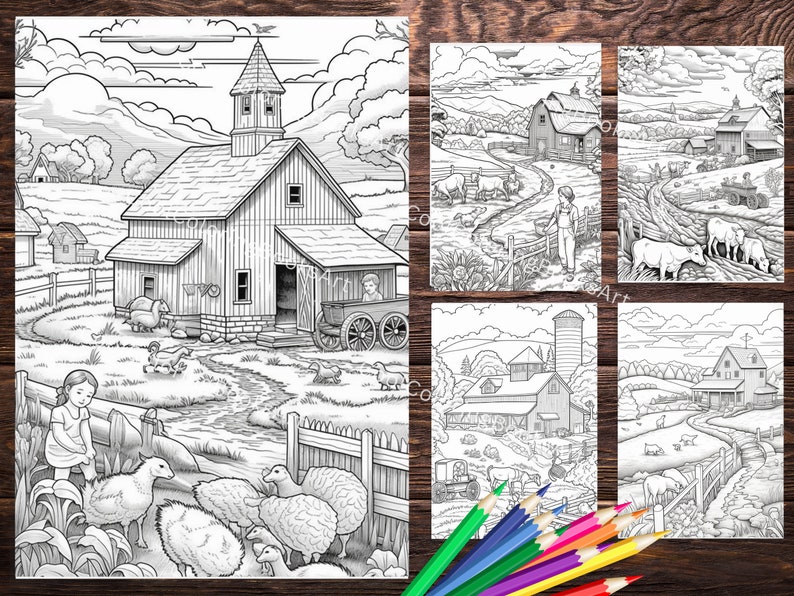 30 Farm Coloring Book Farm Coloring Pages Printable - Etsy