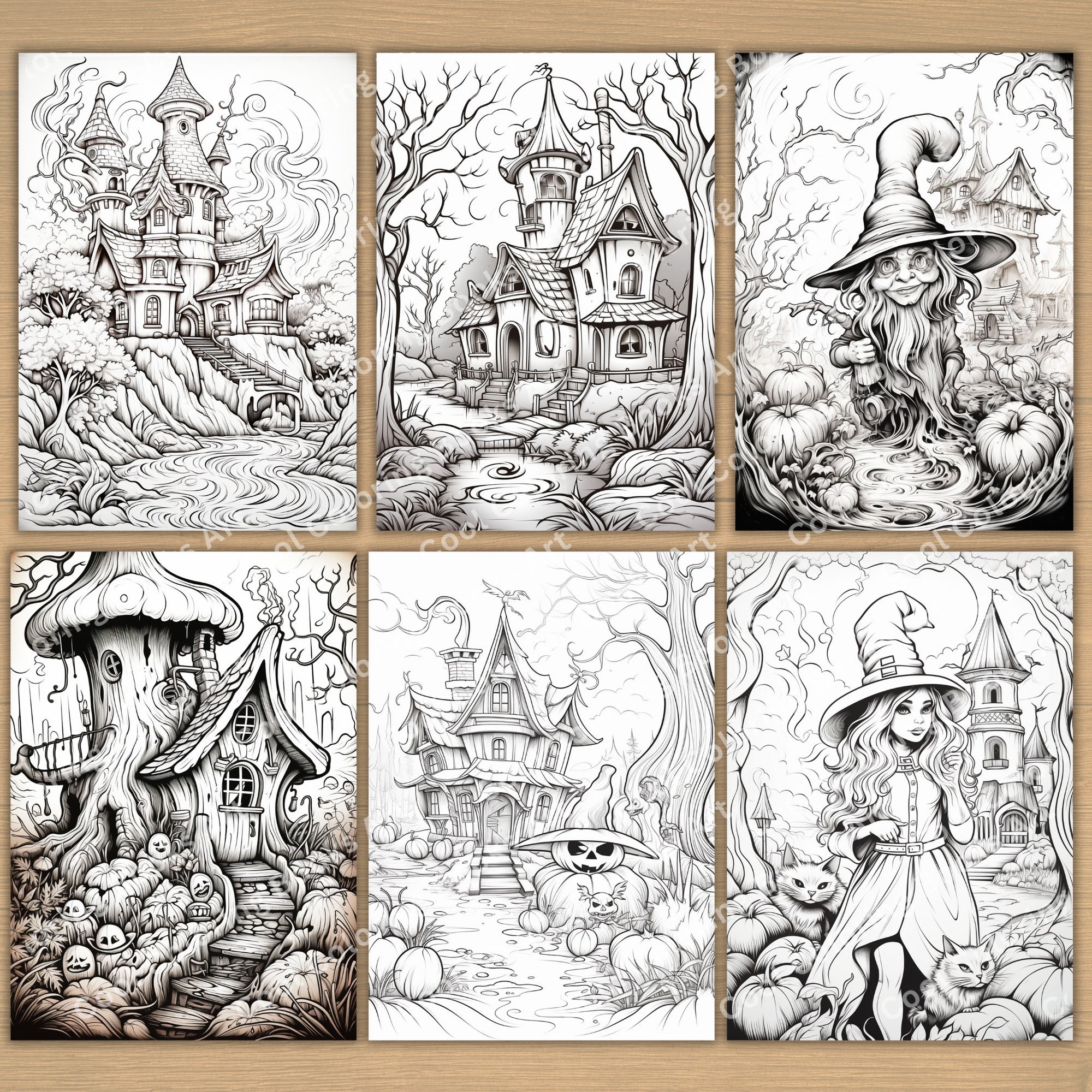 30 Witch House in the Forest Coloring Pages, Fantasy Witch House ...