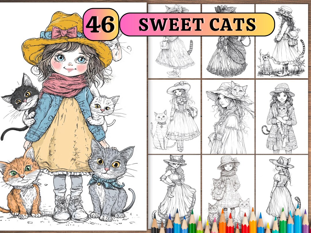 46 Sweet Cat Coloring Pages ,adorable Feline Fun for Kids and Adults ...