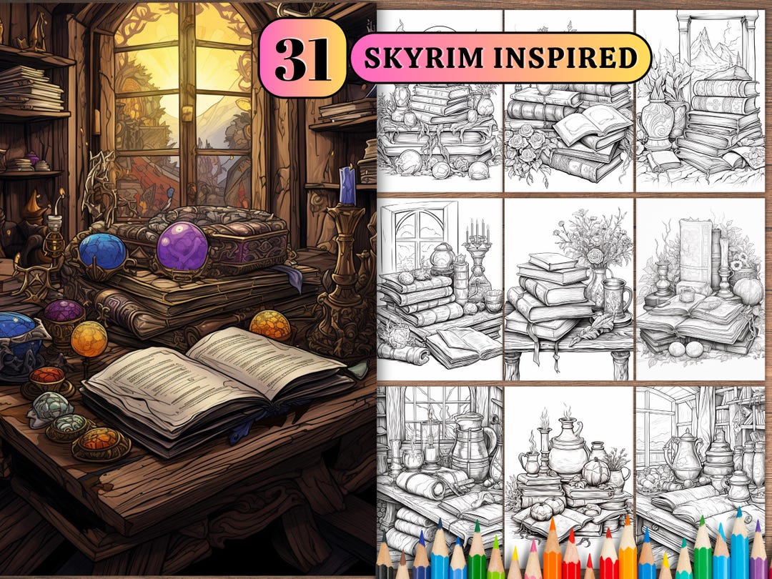31 Skyrim-inspired Coloring Book for Rooms | Immersive Skyrim Designs ...