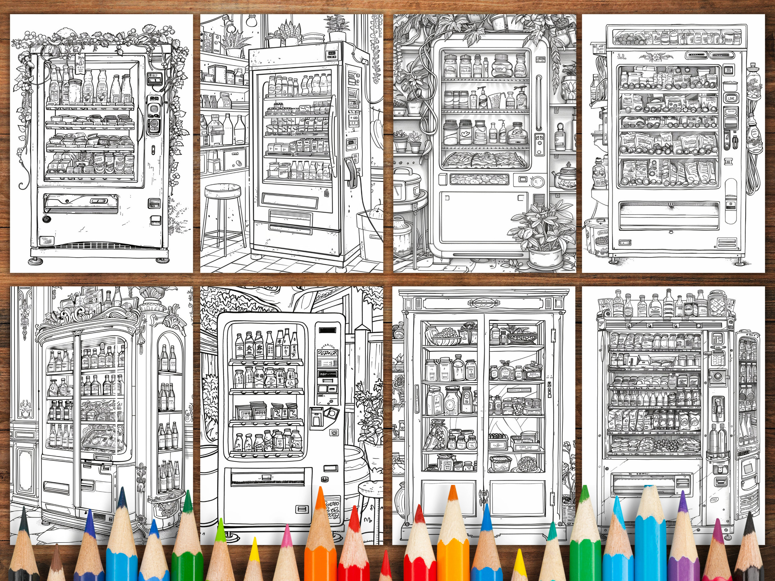 34 Machine Coloring Printable PDF Sheets, Adults + Kids. - Etsy