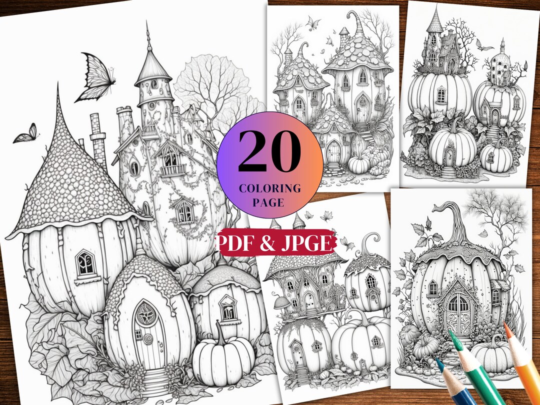 20 Pumpkin Fairy Houses Coloring Pages , Printable Adult Coloring Pages ...