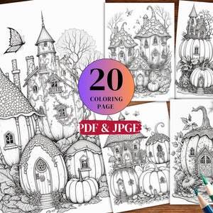 20 Pumpkin Fairy Houses Coloring Pages , Printable Adult Coloring Pages ...