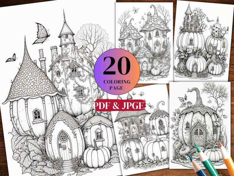 20 Pumpkin Fairy Houses Coloring Pages , Printable Adult Coloring Pages ...