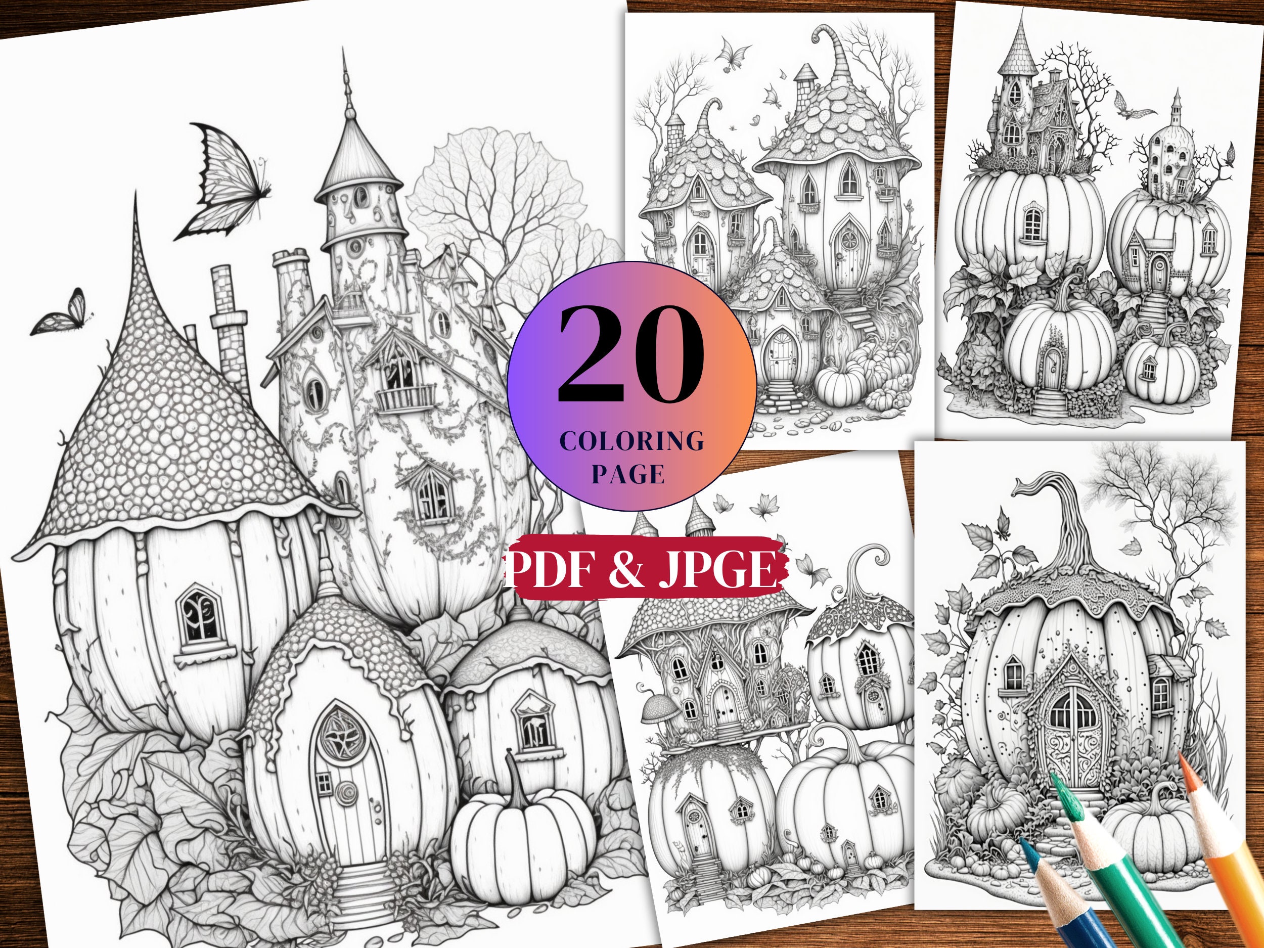 20 Pumpkin Fairy Houses Coloring Pages , Printable Adult Coloring Pages ...