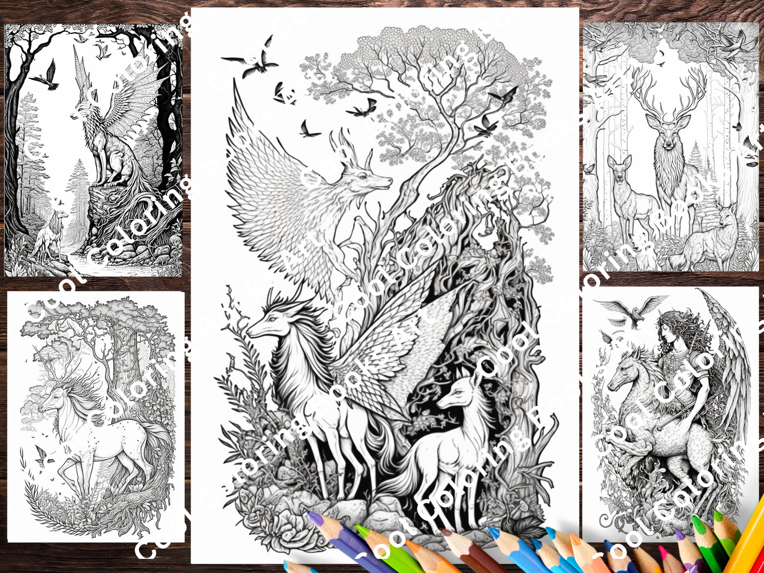 23 Mythical Creatures Marvelous Coloring Pages, JPEG/PDF Format ...