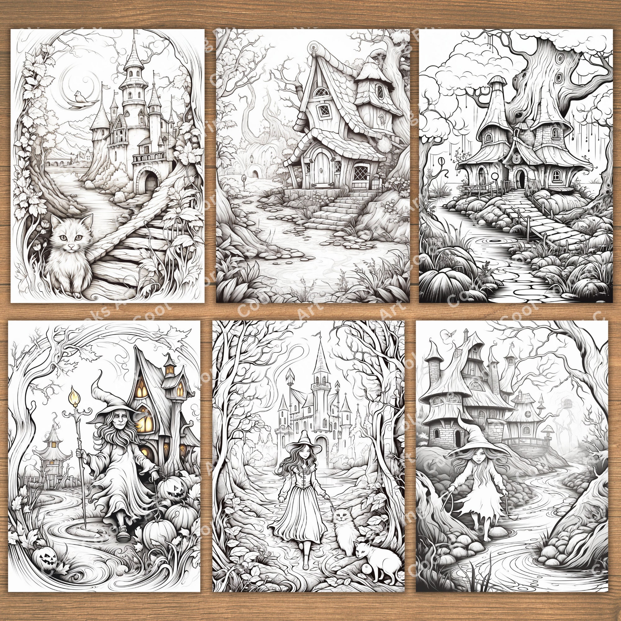 30 Witch House in the Forest Coloring Pages, Fantasy Witch House ...