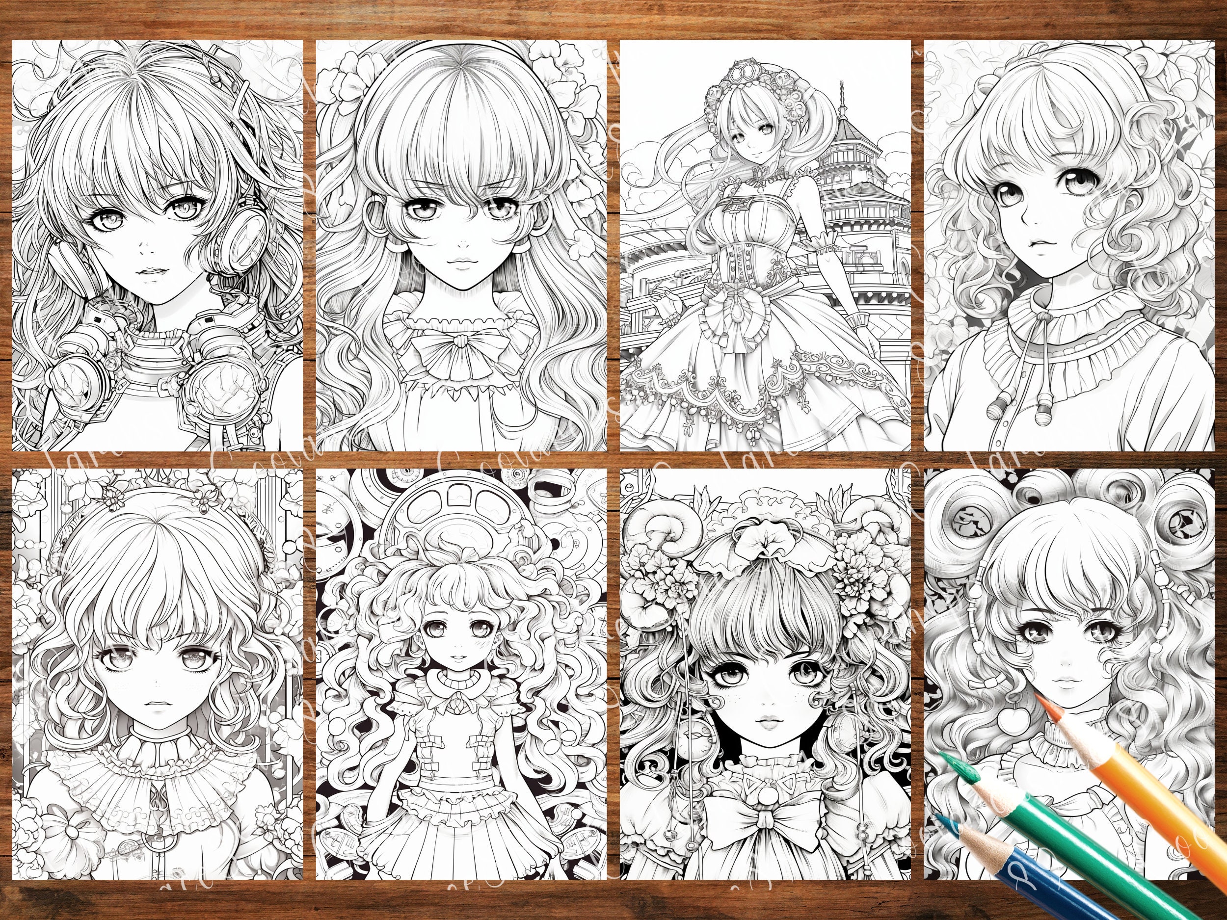 38 Anime Manga Girl Coloring Book, Anime Girl Coloring Book for Kids ...