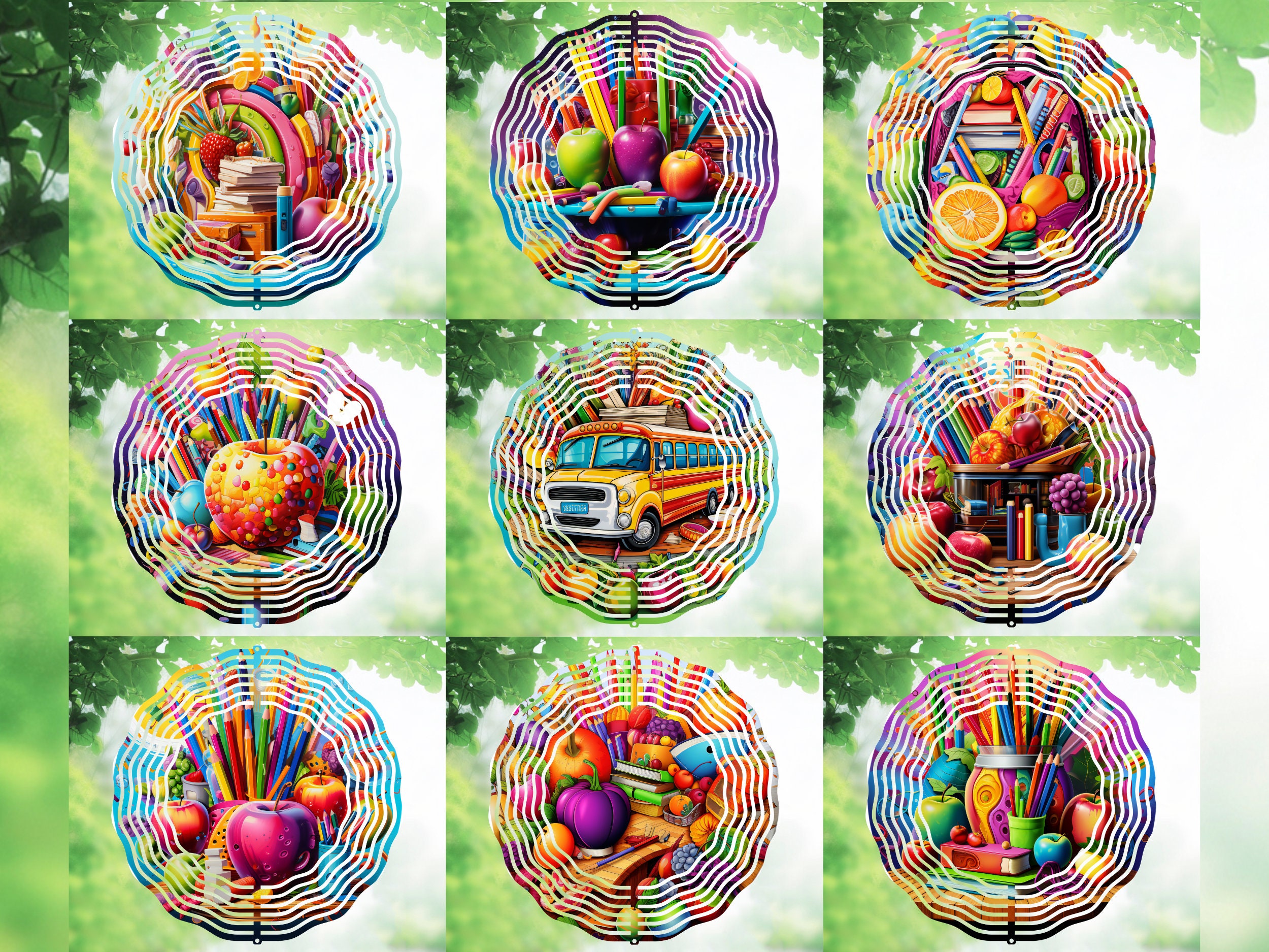 11 PNG Back to School Wind Spinner Bundle kids Spinner Design - Etsy