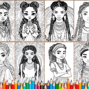 42 African Girl Coloring Pages for Kids and Adults - Printable Ethnic ...