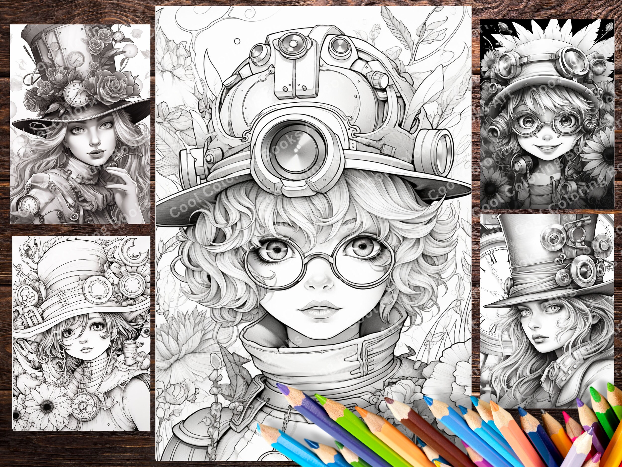 31 Steampunk Coloring Pages, Steampunk Adults Printable Coloring Page ...