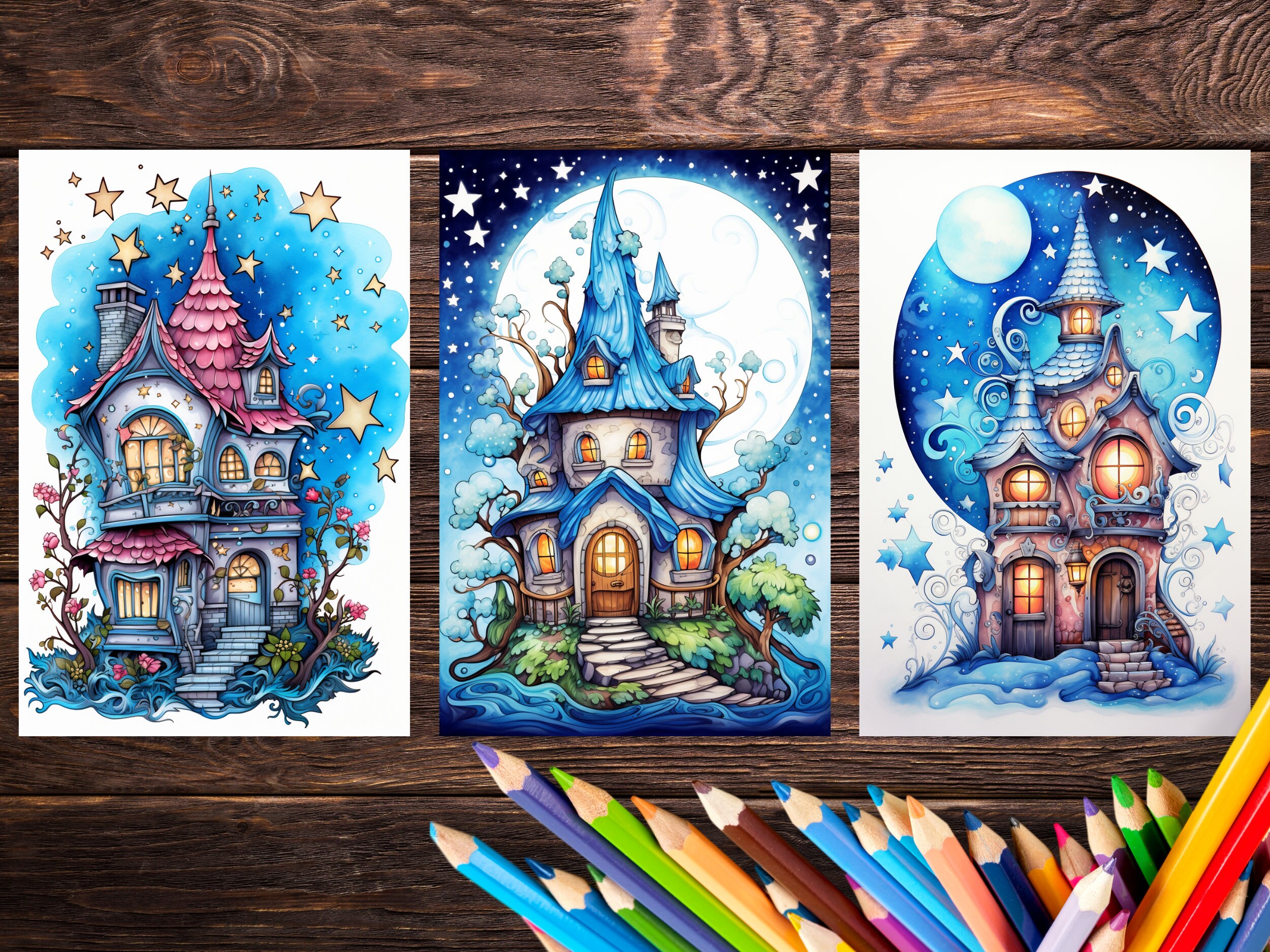 34 Fairy House Coloring Book Adults Kids Instant Download - Etsy