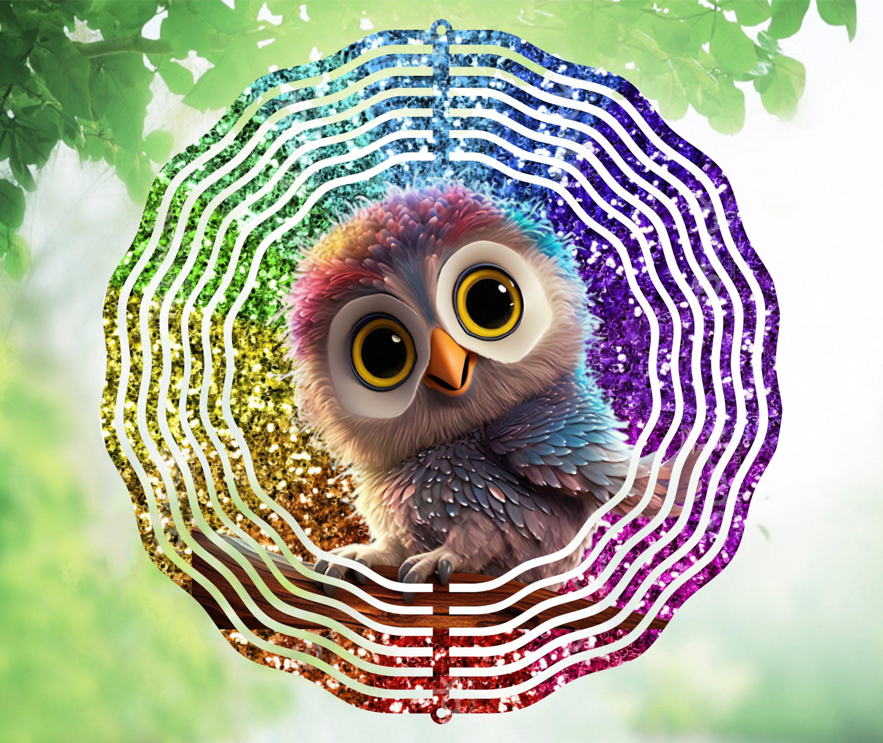 10 Owl Neon Glitter Wind Spinner Sublimation Design Bundle - Etsy