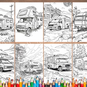 35 Caravan House Coloring Pages for Adults and for Kids Grayscale ...