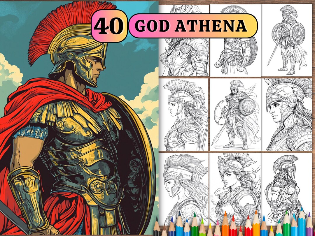 40 God Athena in Armor Coloring Books, Coloring Page Mythological ...