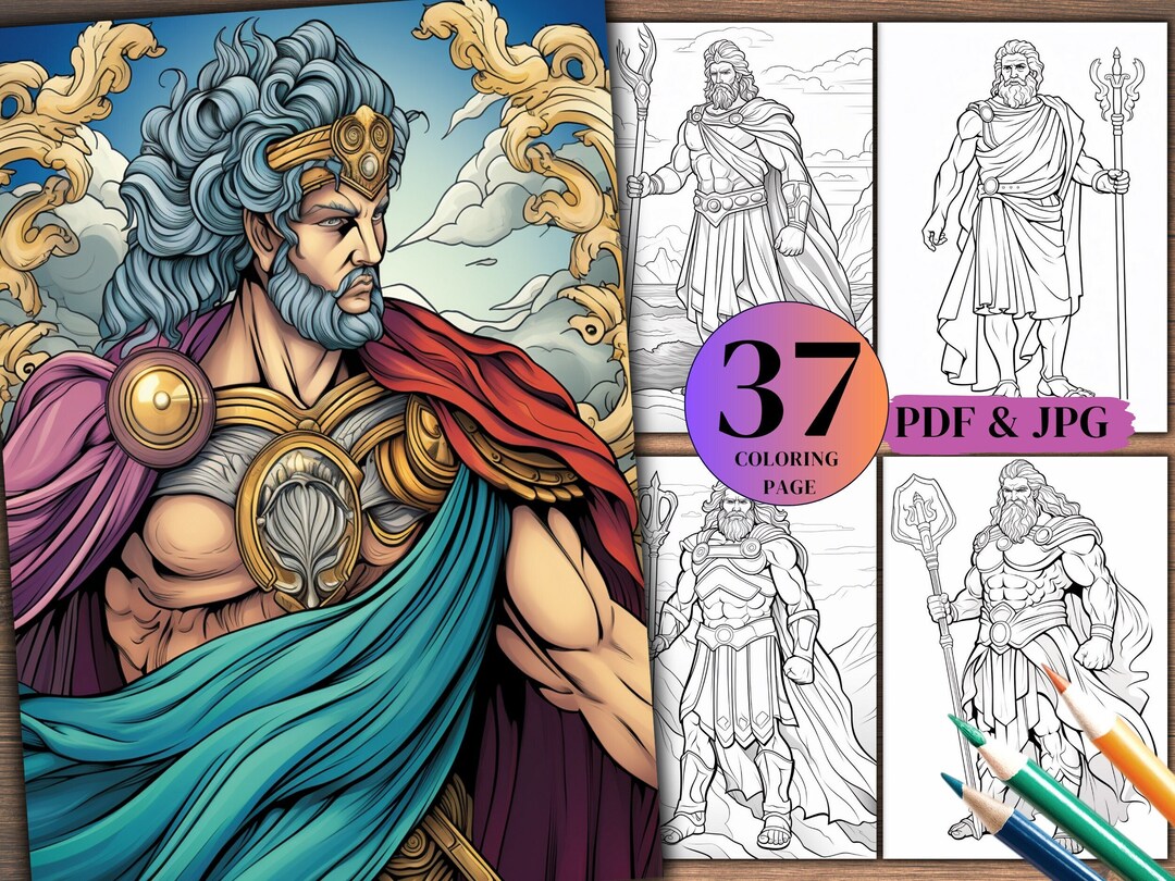 37 Greek Gods Coloring Pages , Instant Download Adult Coloring Book ...