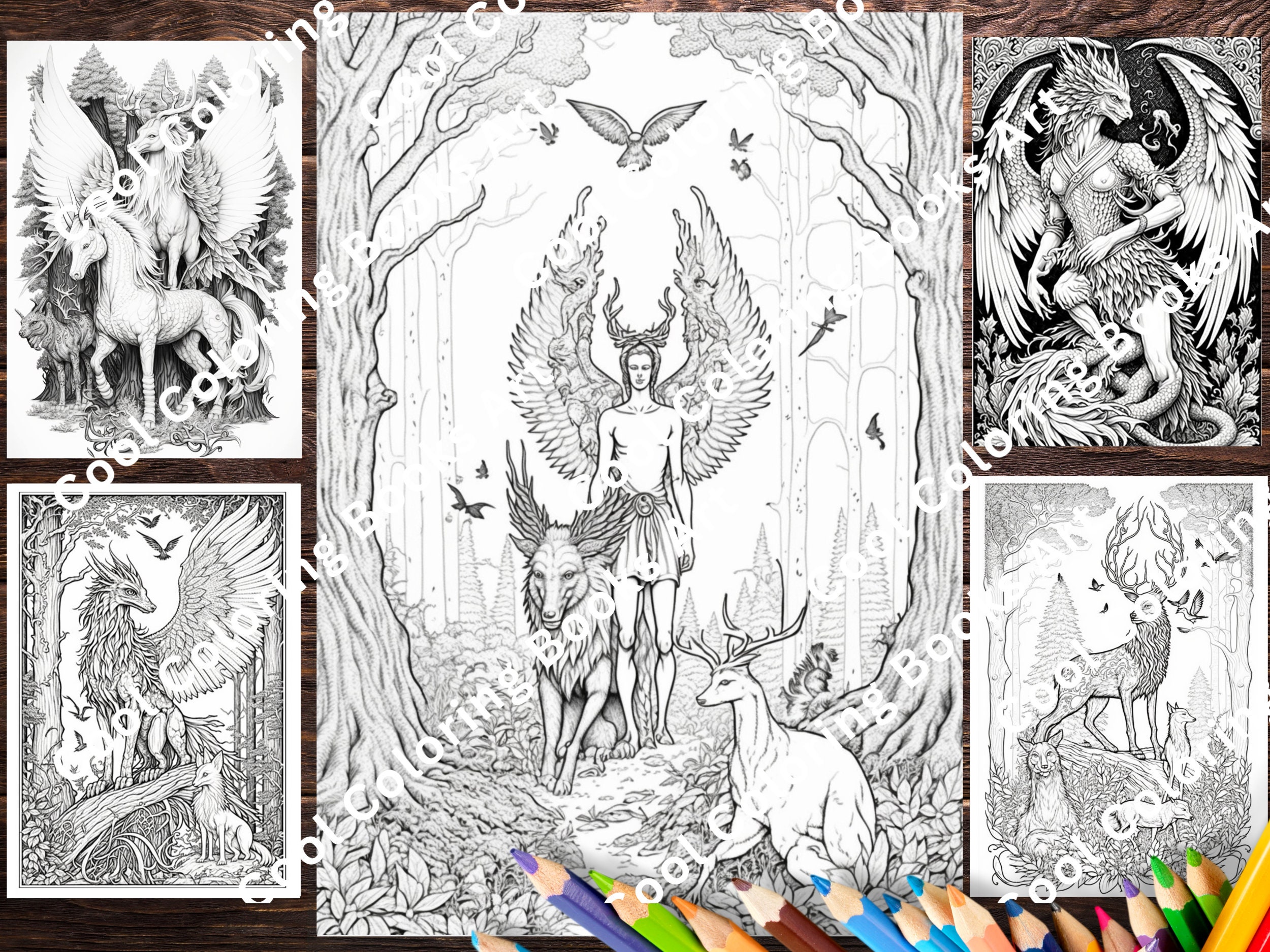 23 Mythical Creatures Marvelous Coloring Pages, JPEG/PDF Format ...