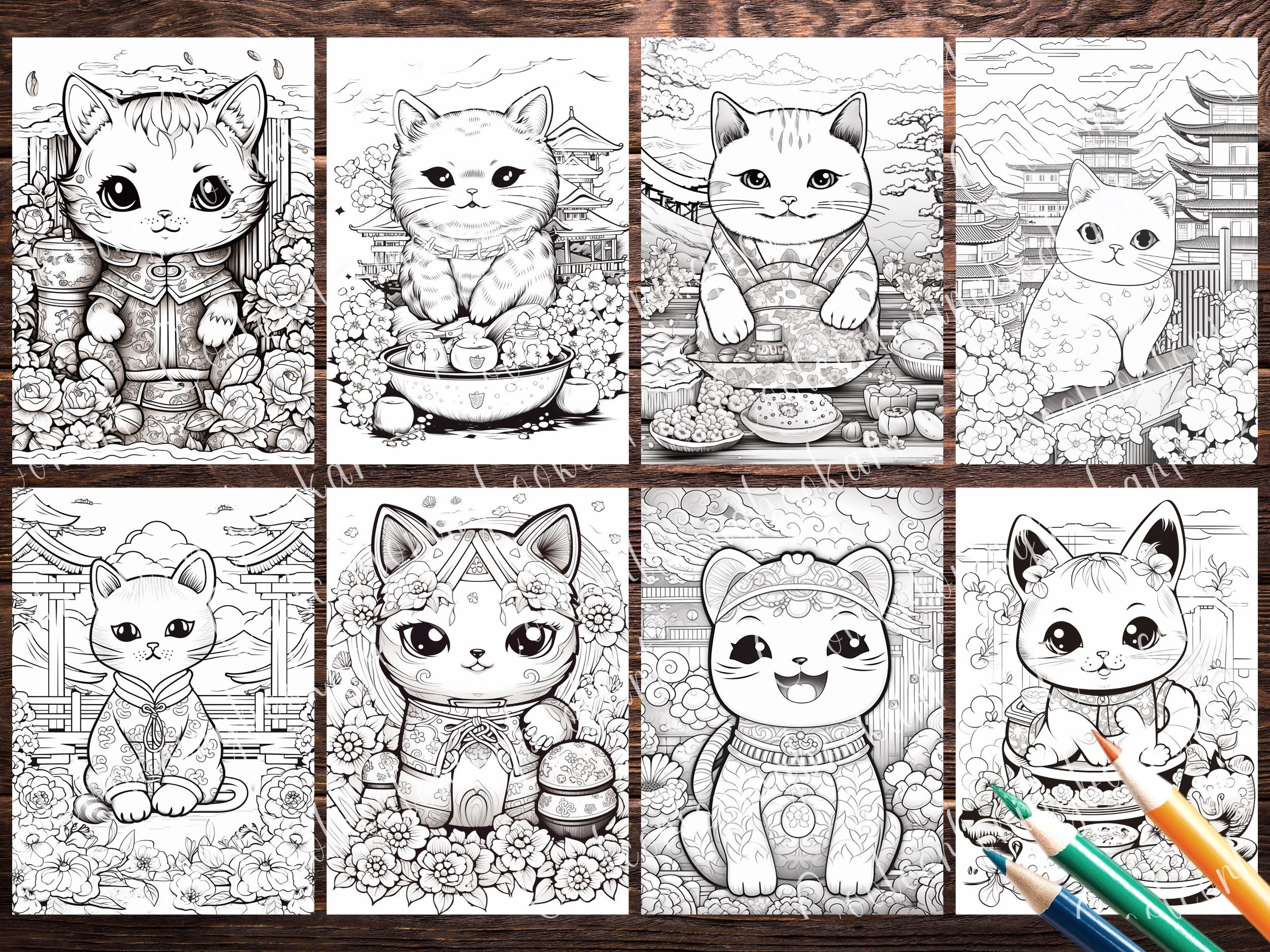 39 Kawaii Cat Doodle Coloring Books, Doodle Coloring Books, Homeschool ...