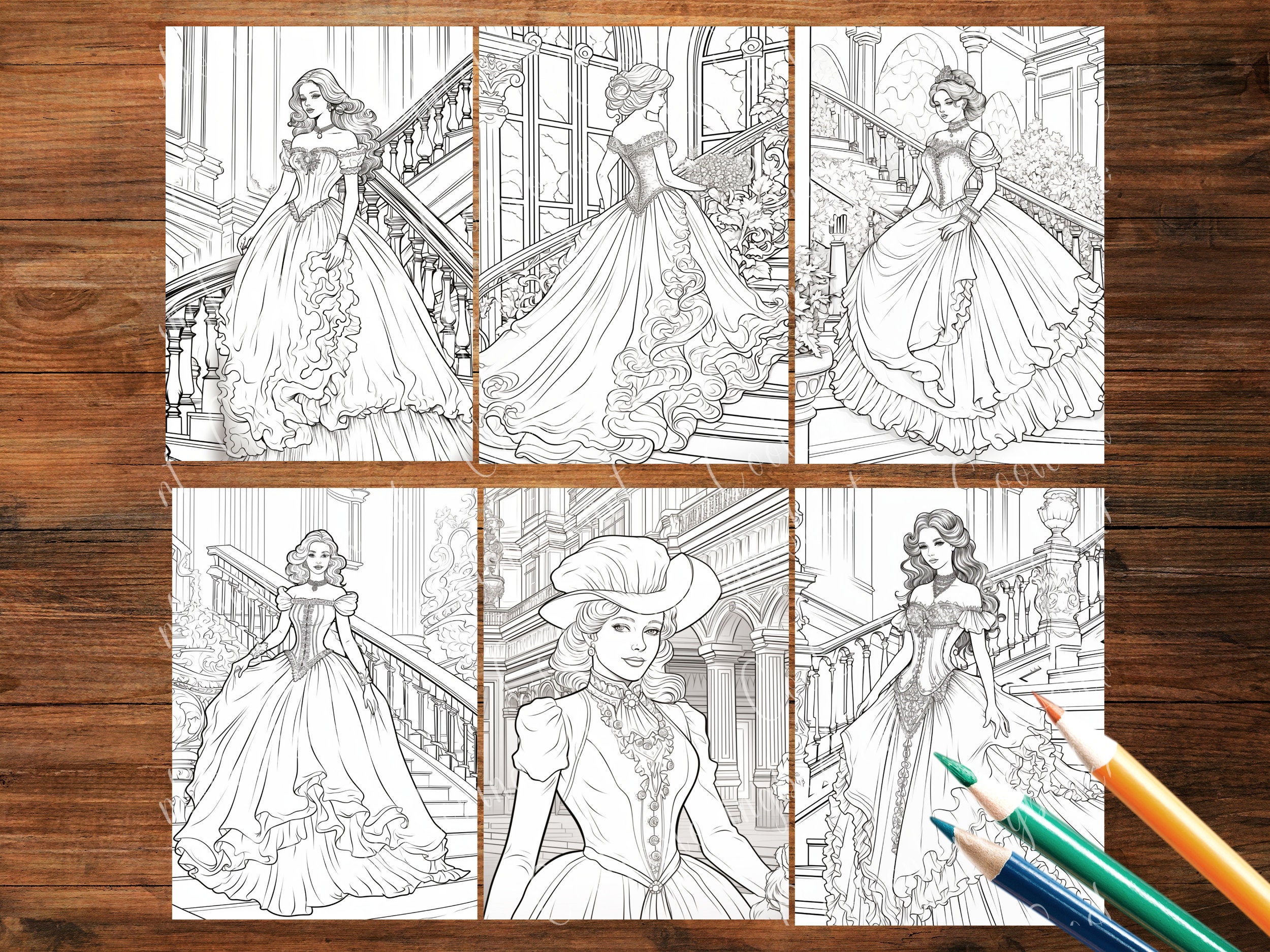 Victorian Coloring Book: 38 Printable Scenes (PDF) - Etsy
