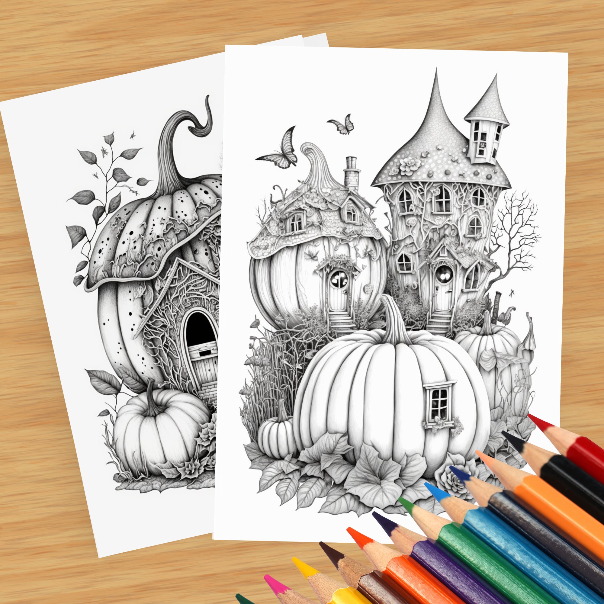 20 Pumpkin Fairy Houses Coloring Pages , Printable Adult Coloring Pages ...