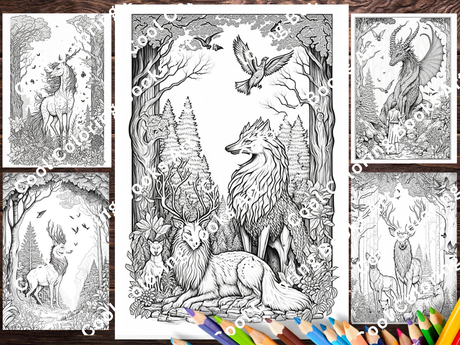 23 Mythical Creatures Marvelous Coloring Pages, JPEG/PDF Format ...
