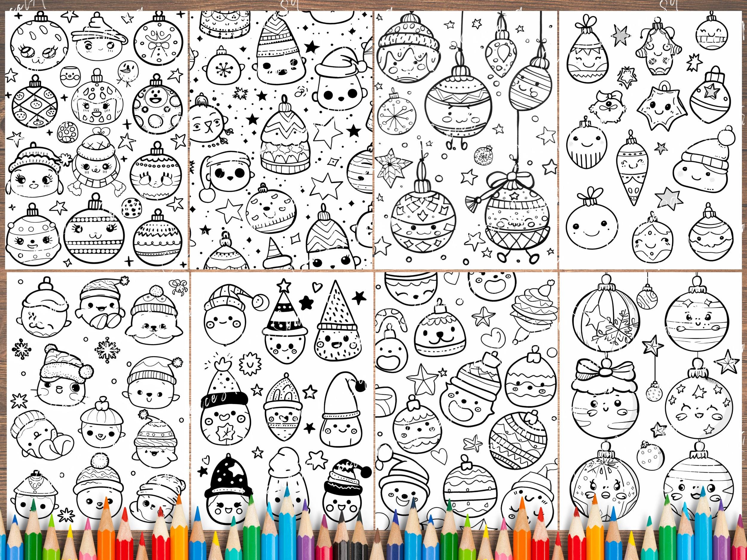 Christmas Ornaments Coloring Page: 43 Printable Baubles (PDF) - Etsy