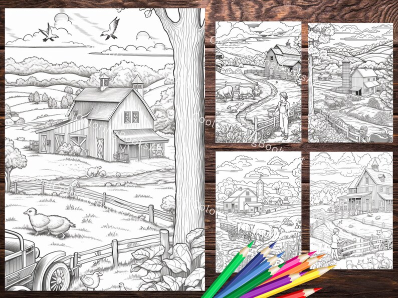 30 Farm Coloring Book Farm Coloring Pages Printable - Etsy