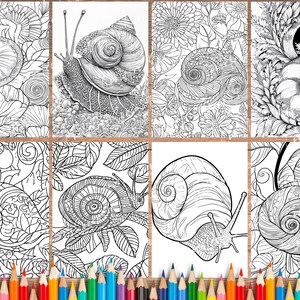 54 Snail Flower Coloring Pages for Kids and Adults Printable Floral ...