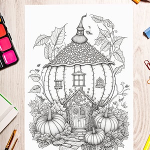 20 Pumpkin Fairy Houses Coloring Pages , Printable Adult Coloring Pages ...