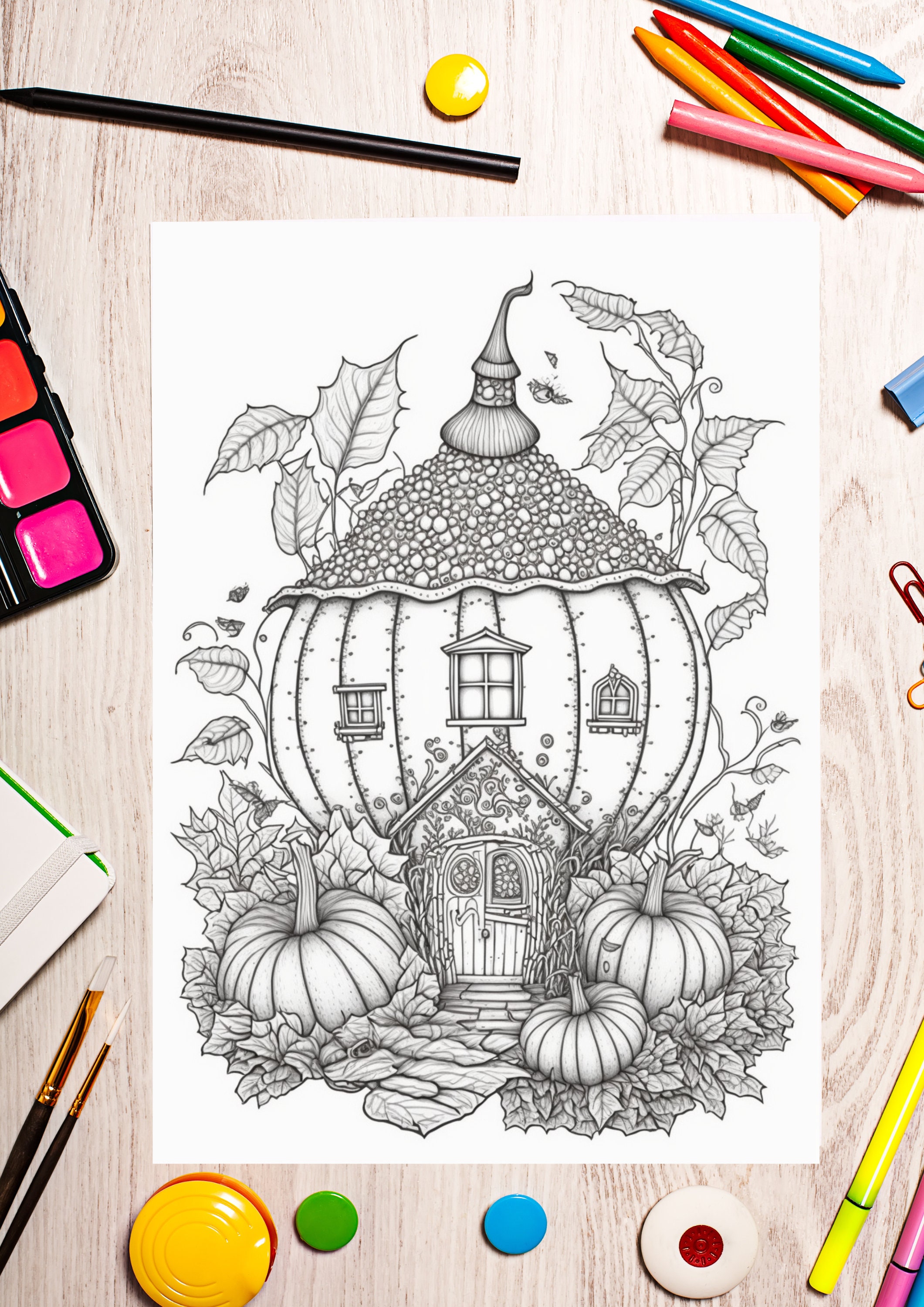 20 Pumpkin Fairy Houses Coloring Pages , Printable Adult Coloring Pages ...