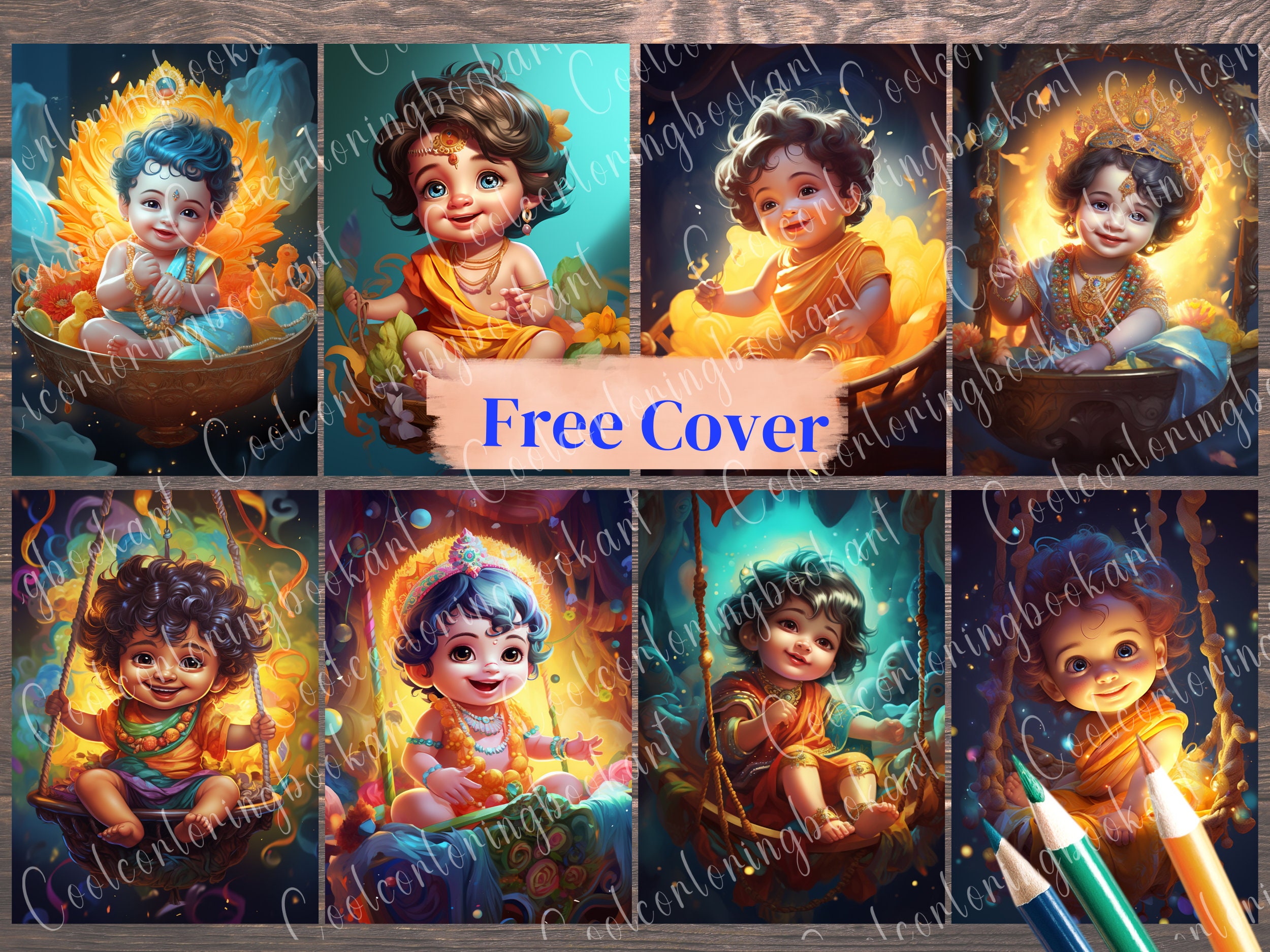 15 Baby Krishna Coloring Page , Printable , Digital Download PDF JPE ...