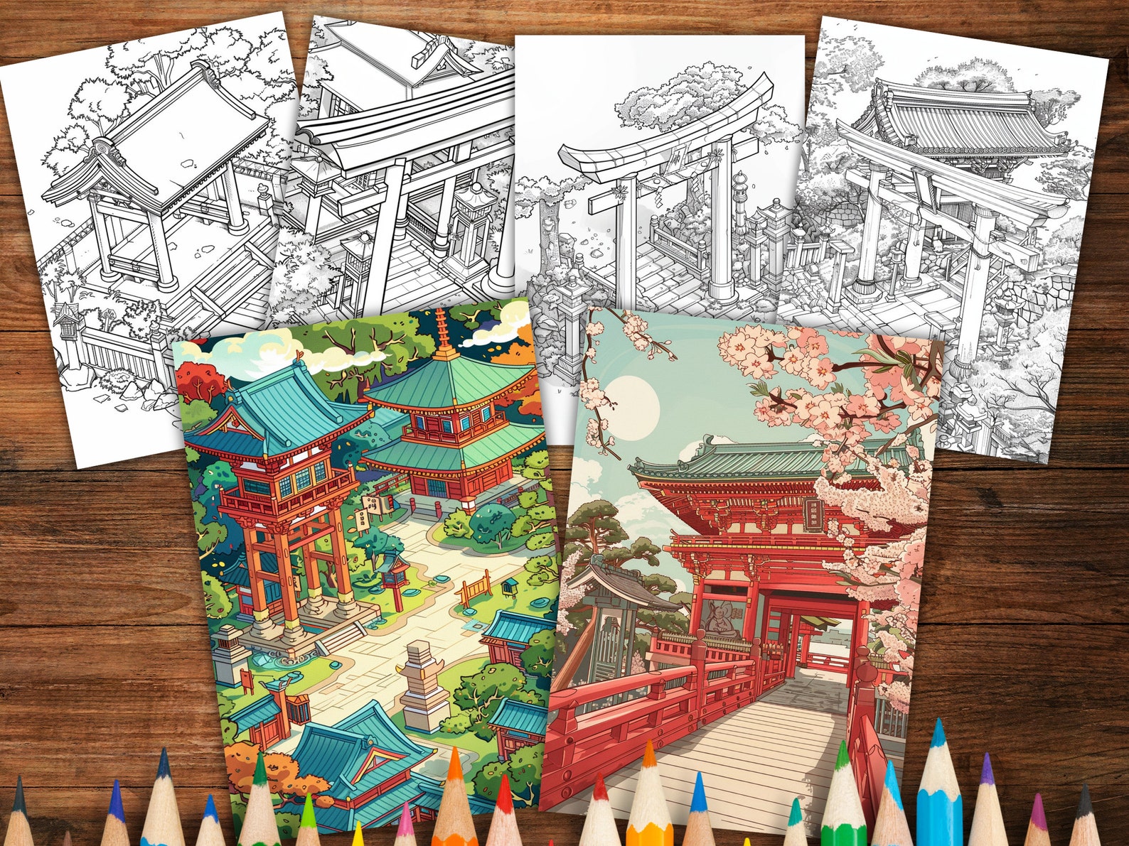 37 Japanese Isometric Store Coloring Book - Intricate Japanese Design ...